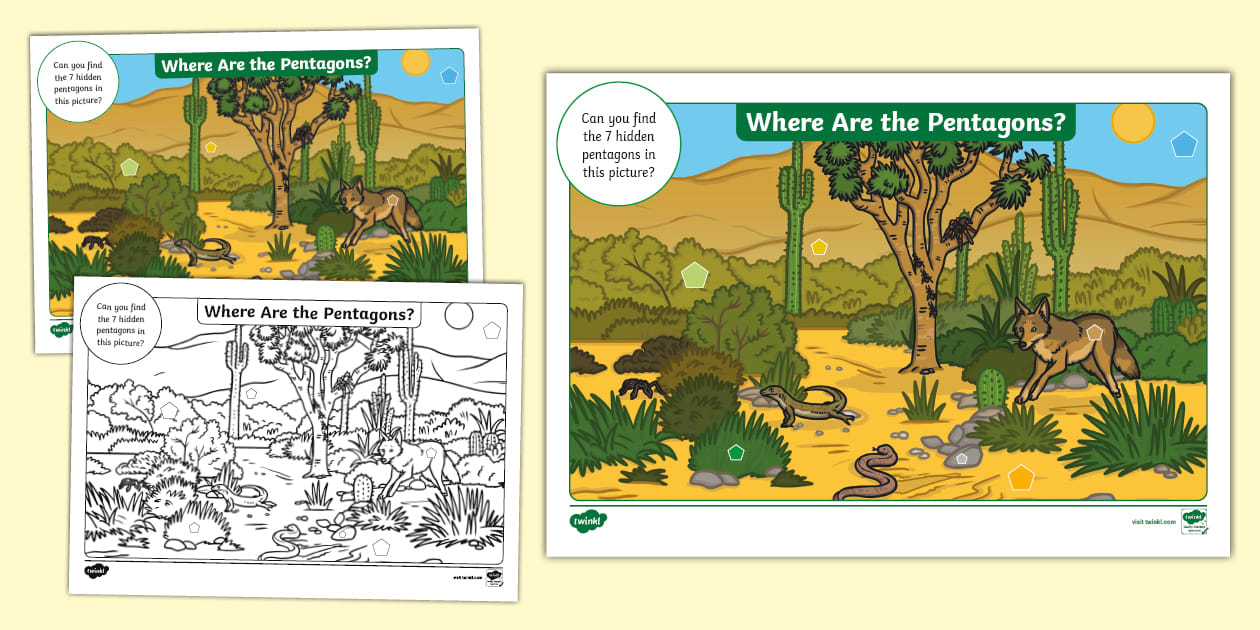 👉 Where's the Pentagon? I Spy Activity (teacher made)