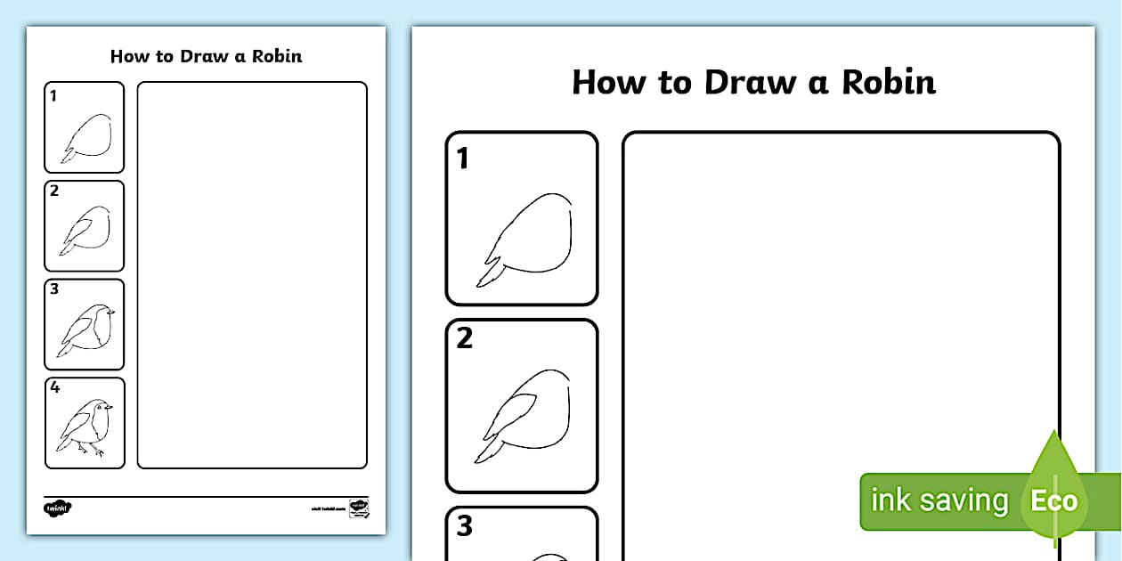 How to Draw a Robin Easy (teacher made) - Twinkl