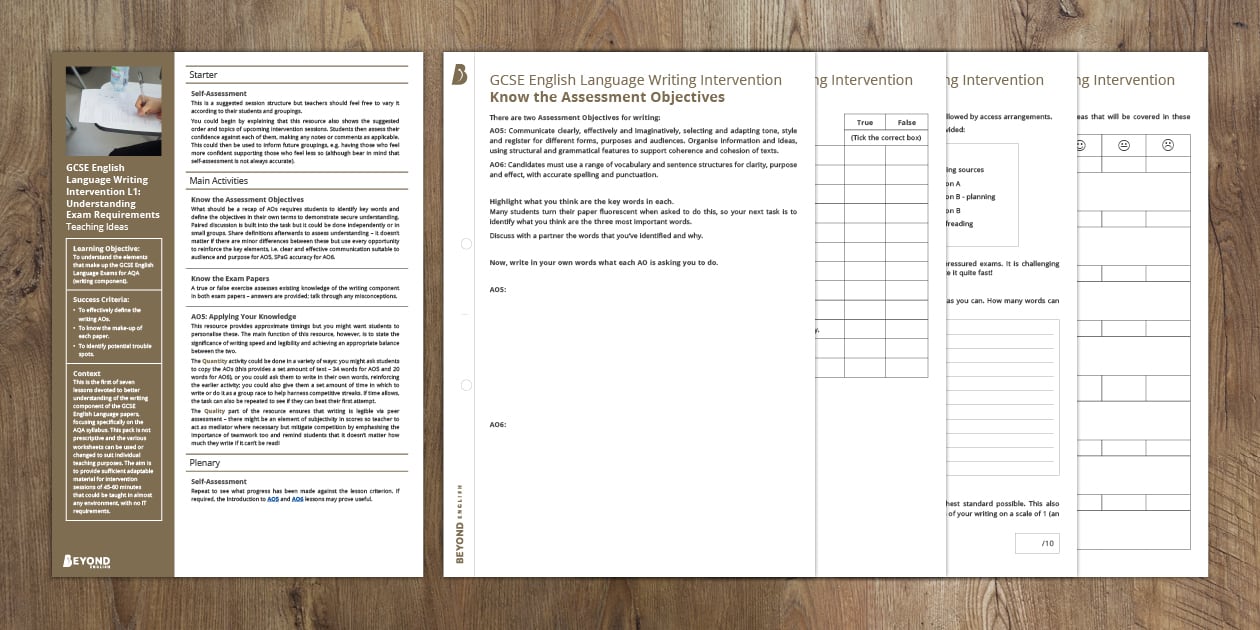 GCSE English Language Writing Intervention L1 (teacher made)