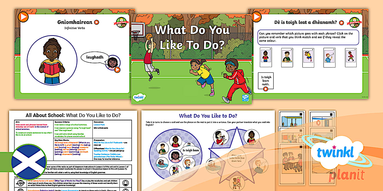 PlanIt Gaelic All About School Lesson Pack 6 (teacher made)