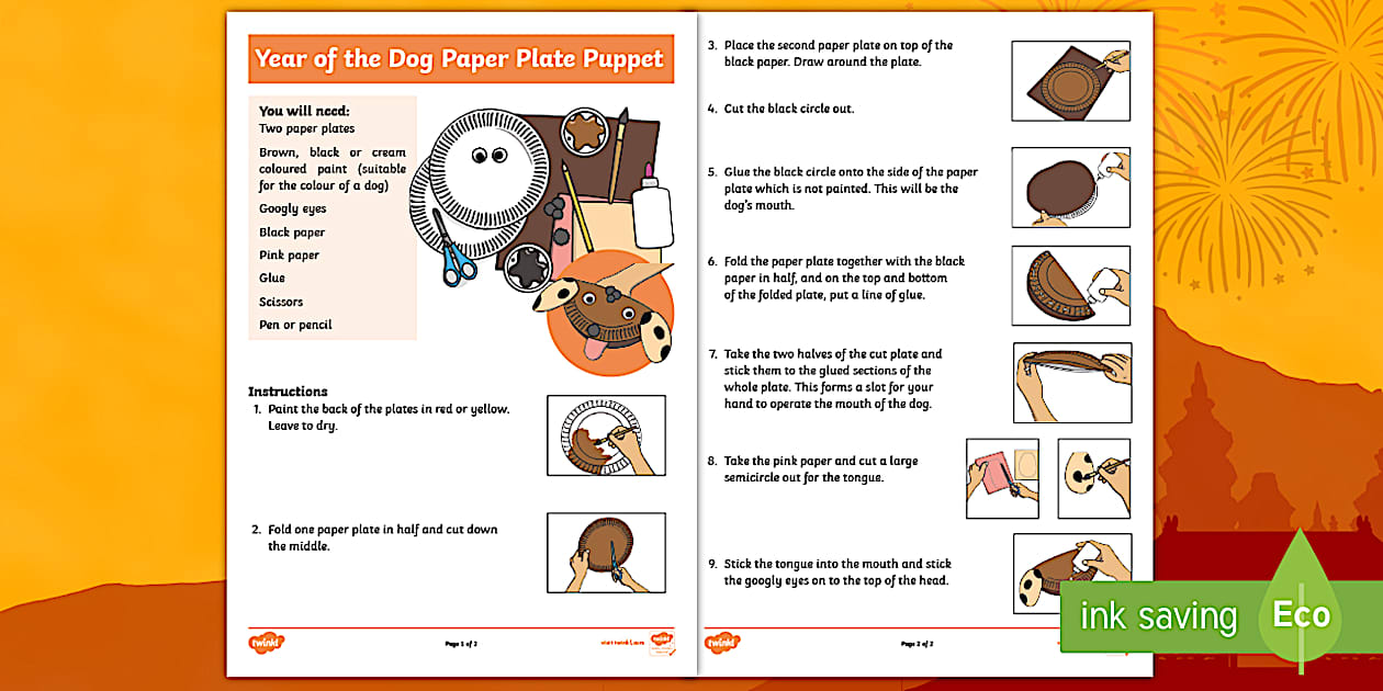 Dog Puppet Paper Craft (teacher made) - Twinkl