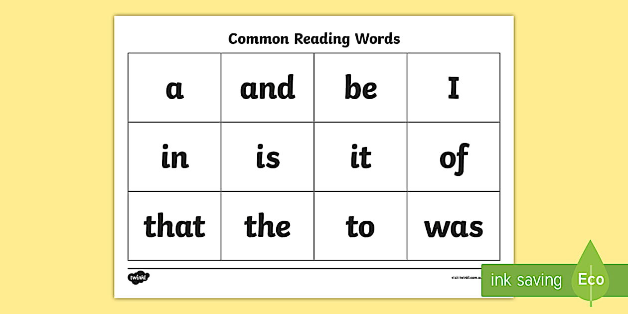 QLD 12 Common Reading Words Activity (teacher made) - Twinkl