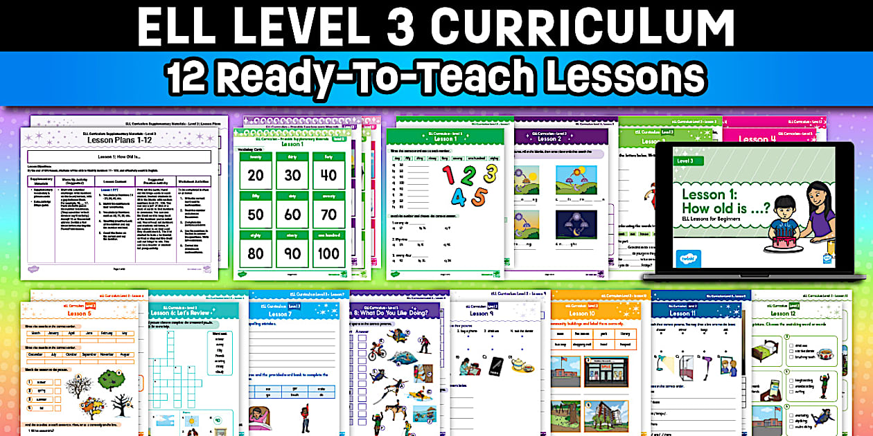 ELL Curriculum: Level 3 Bundle —12 Foundational Lessons
