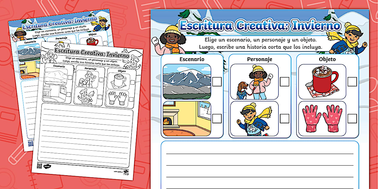 Guía de Trabajo: Escritura Creativa -Invierno - Twinkl