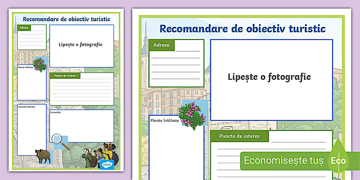 Recomandare de obiectiv turistic Activitate