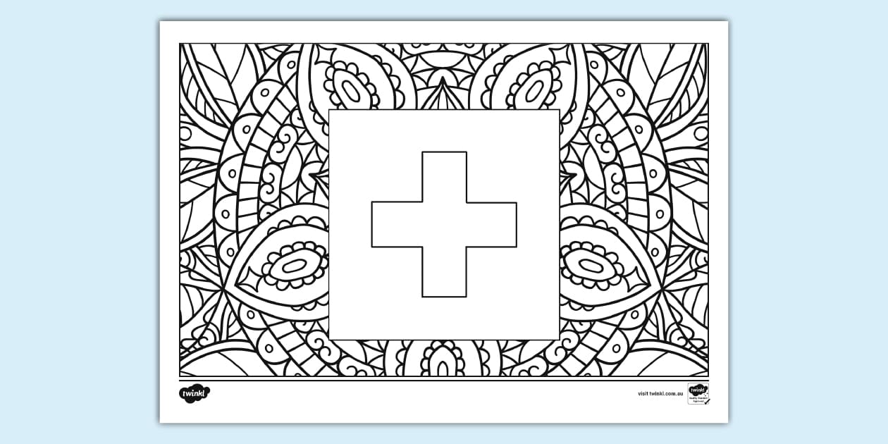 Switzerland Flag Mindfulness Colouring Sheet (teacher made)