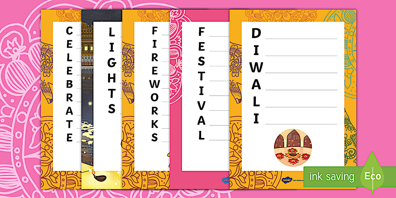 Diwali Acrostic Poem (l'enseignant a fait) - Twinkl
