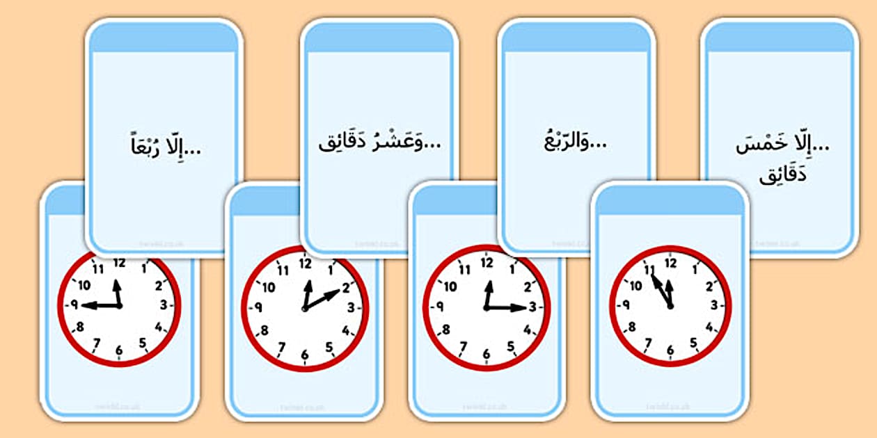 بطاقات فلاش مطابقة للإخبار عن الوقت - بطاقات خاطفة عن الوقت