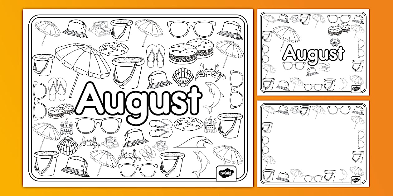 Let's Doodle! August Coloring Sheets (teacher made) - Twinkl
