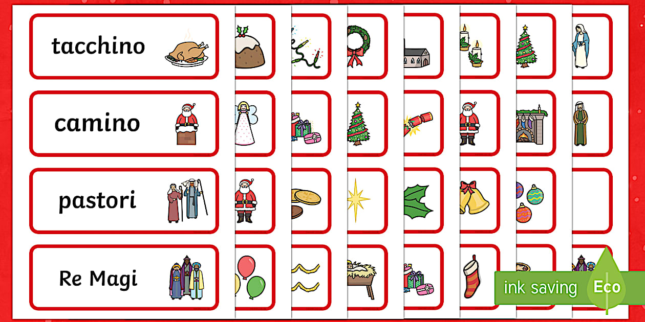 Natale Carte Parola Italian (teacher made) - Twinkl