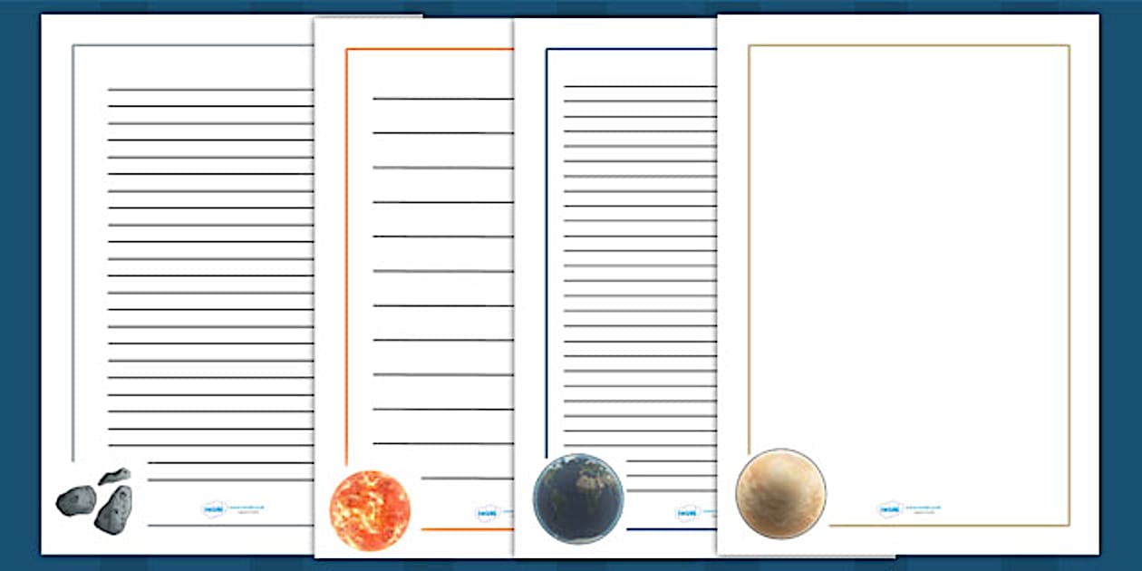 Editable Space Page Borders Detailed Images - Twinkl