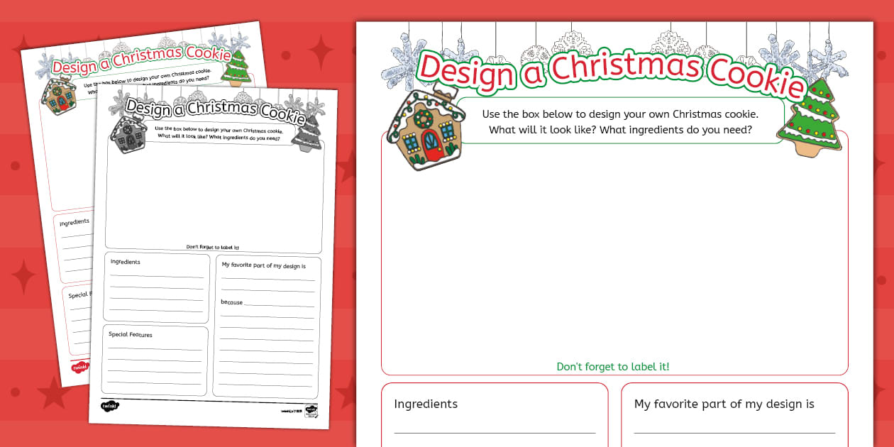 Design a Christmas Cookie Worksheet (Teacher-Made) - Twinkl