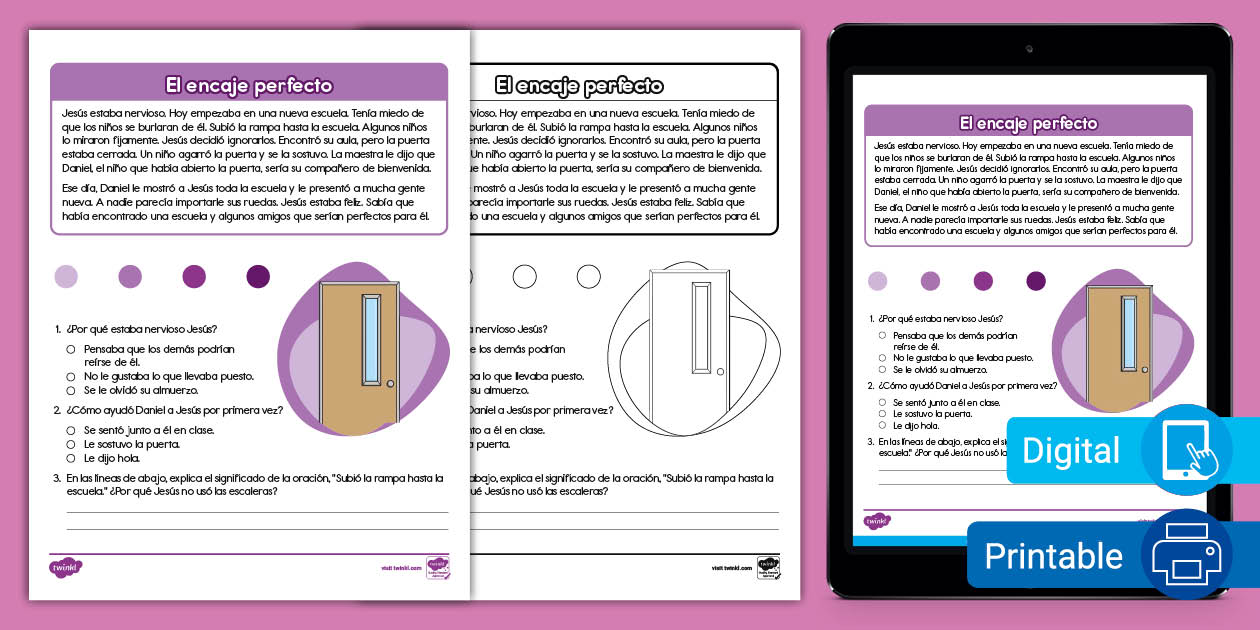 Actividad de comprensión de lectura de ficción para segundo grado: El ...