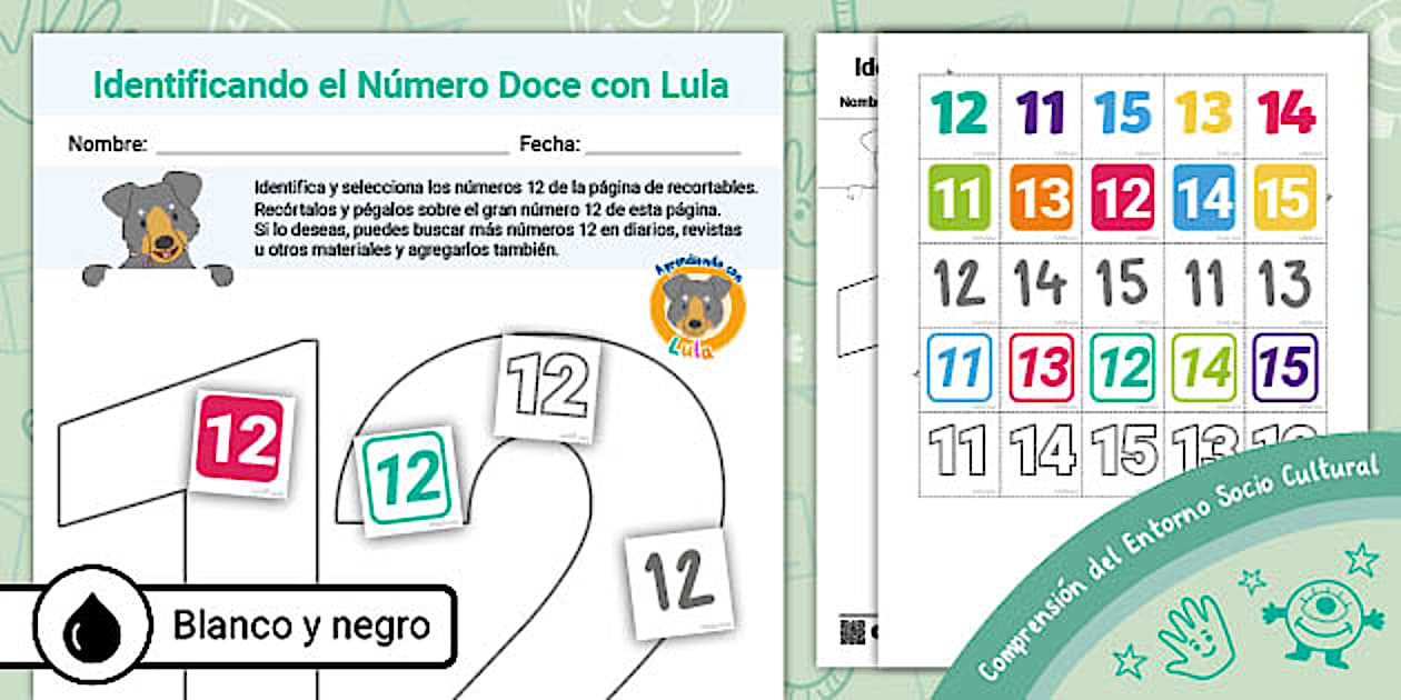 Número | 12 | Doce | Lula | Pensamiento Matemático | Kínder