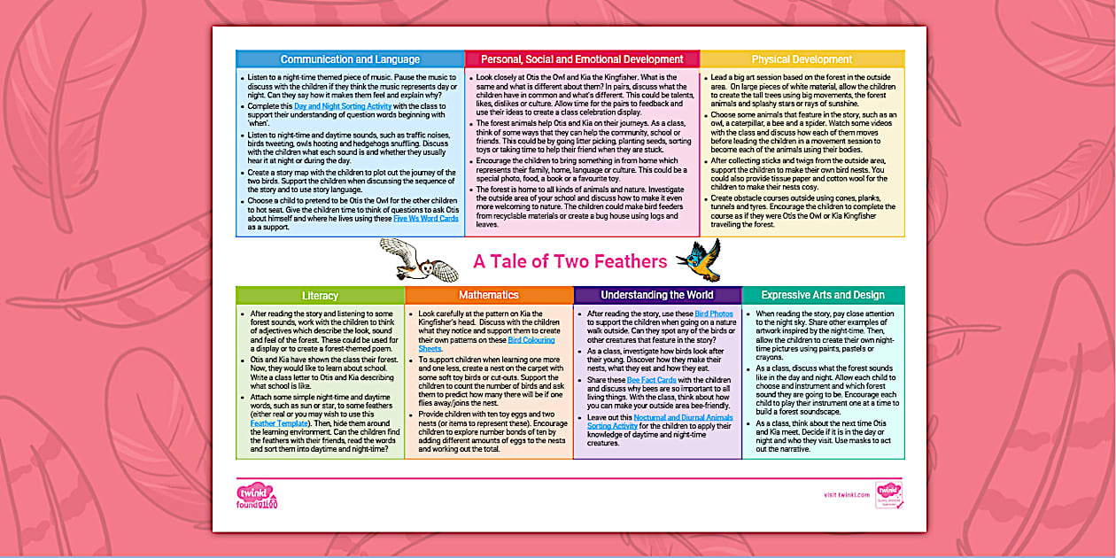 EYFS Topic Planning Web: A Tale Of Two Feathers - Twinkl