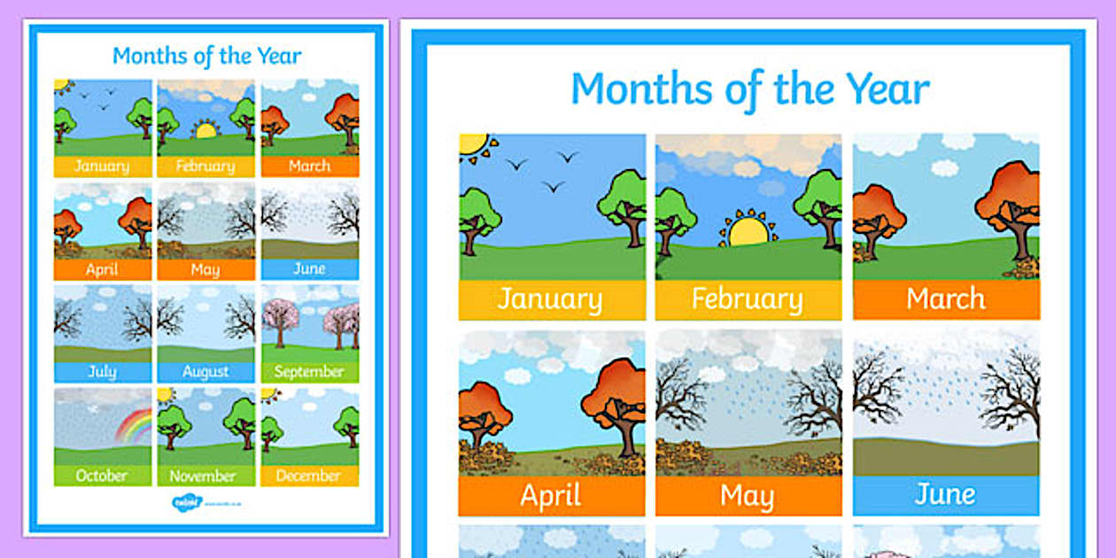 Cursive Months of the Year Poster (teacher made) - Twinkl