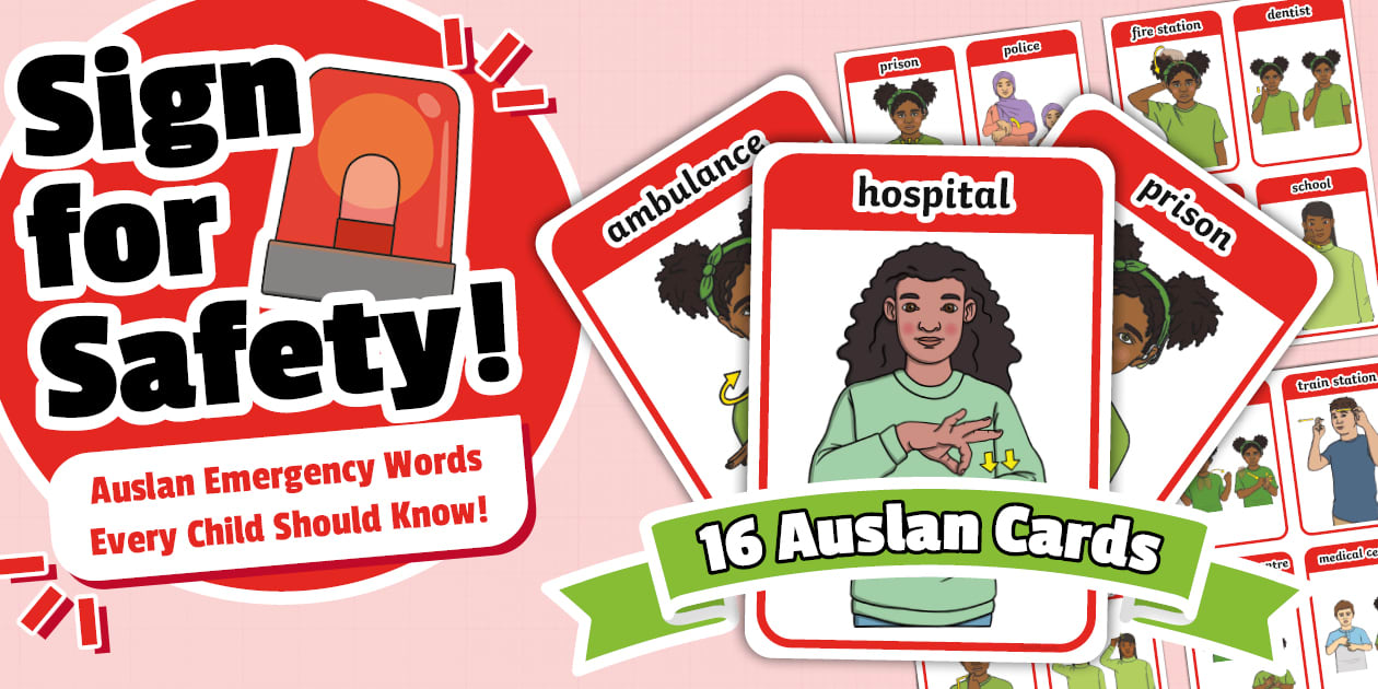 Auslan Community and Emergency Word Cards - Twinkl