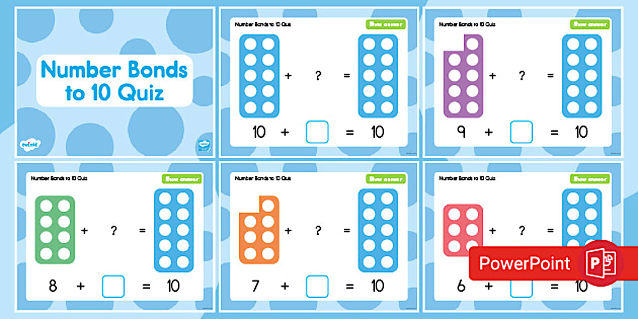 Number Bonds to 10 PowerPoint Quiz (teacher made) - Twinkl