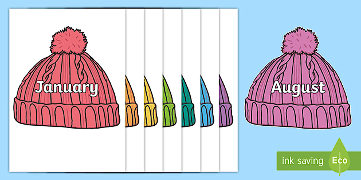 👉 Months of the Year on Woolly Hats (teacher made)