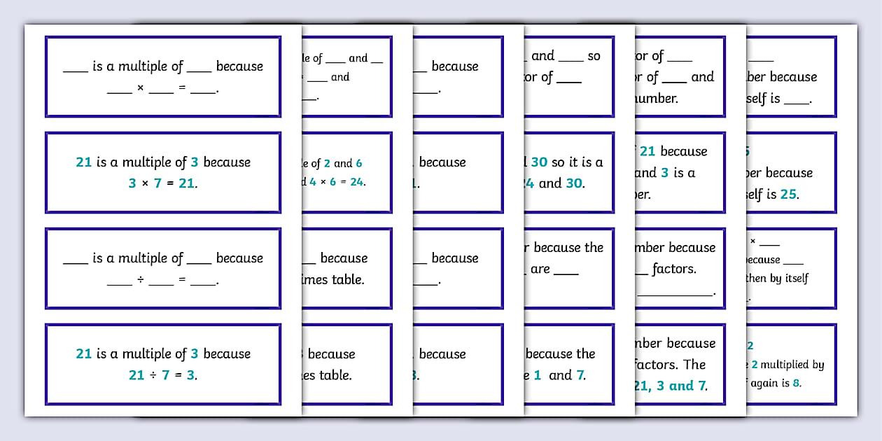 👉 Y5 Multiplication and Division Stem Sentences - Twinkl