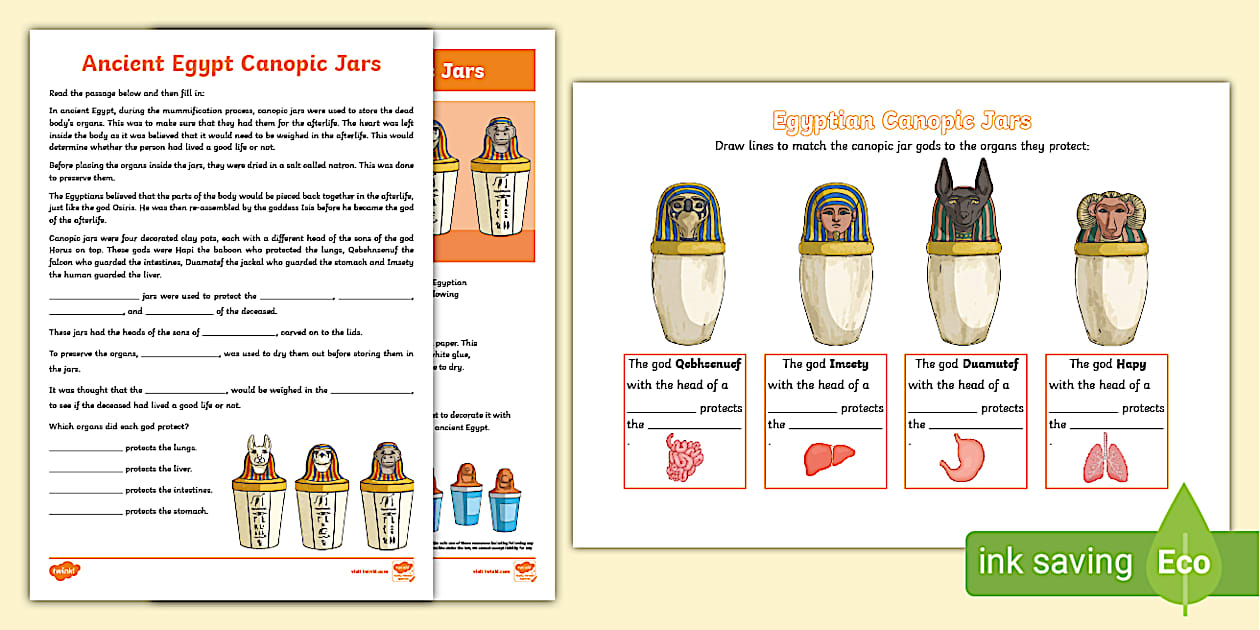 Make Egyptian Canopic Jars Activity (teacher made) - Twinkl