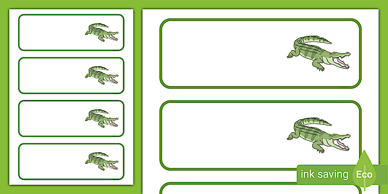 Editable Crocodile Name Labels (teacher made) - Twinkl