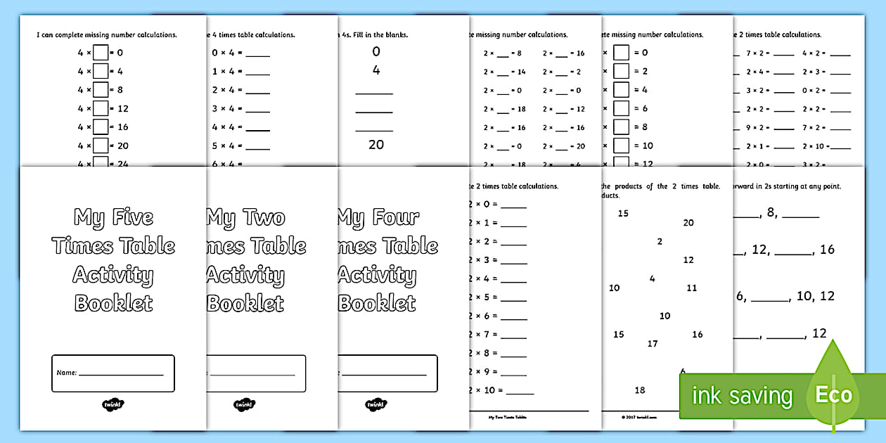 Multiplication Worksheets | Times Tables Practice Booklets