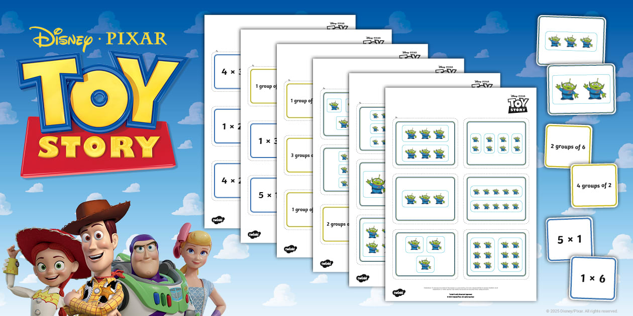 👉 Toy Story: Equal Groups Multiplication Matching Cards [Ages 5-7]