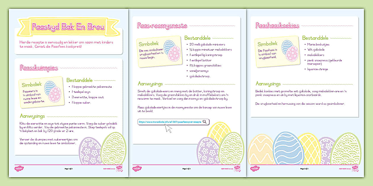 Paastyd Bak en Brou Aktiwiteit (teacher made) - Twinkl