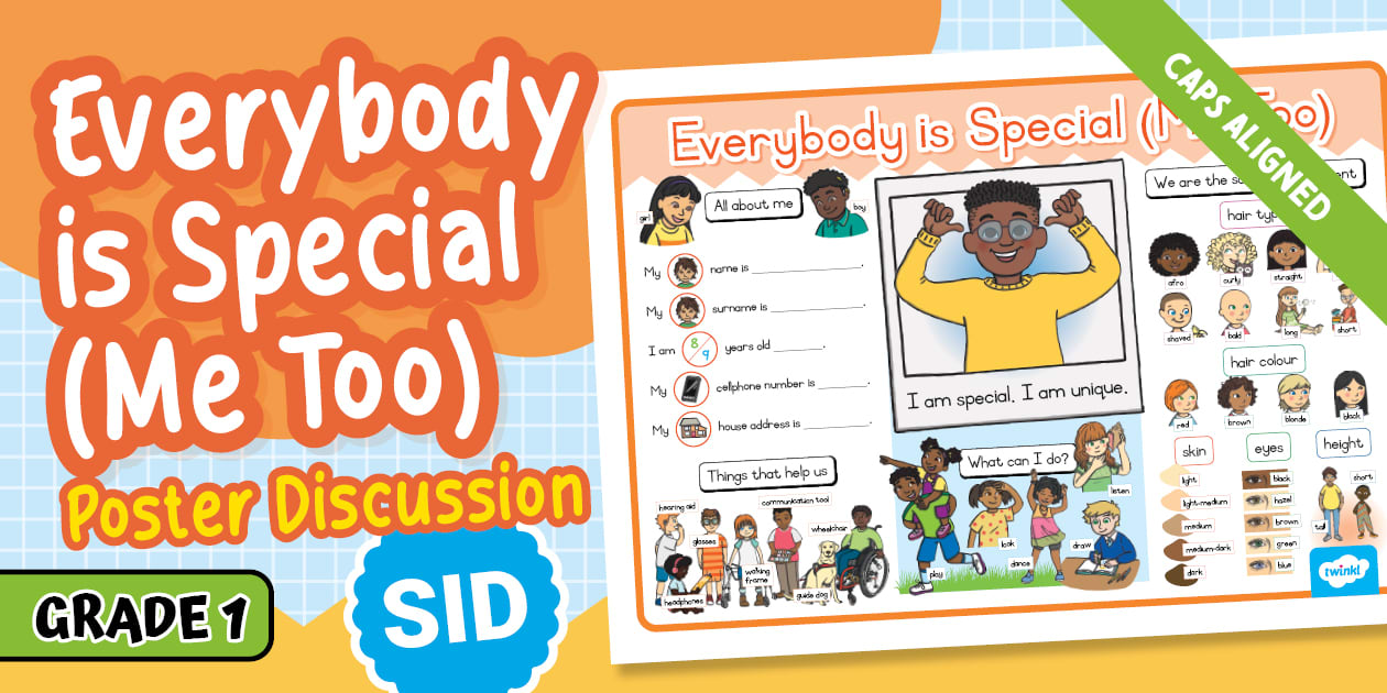 Grade 1 - Term 1 - Language - Everybody Is Special (Me Too) - Poster