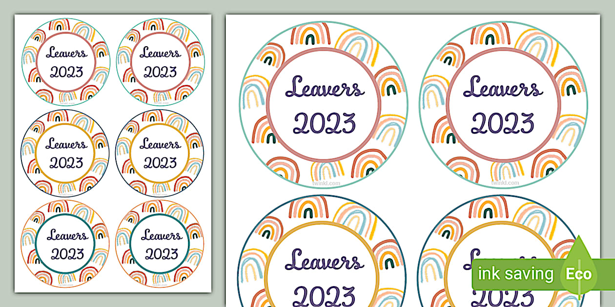 👉 Leavers 2023 Rainbow Circle Labels - Twinkl
