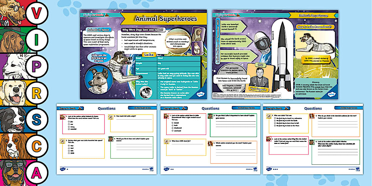 LKS2 Digging for Details: Animal Superheroes: Laika - Twinkl