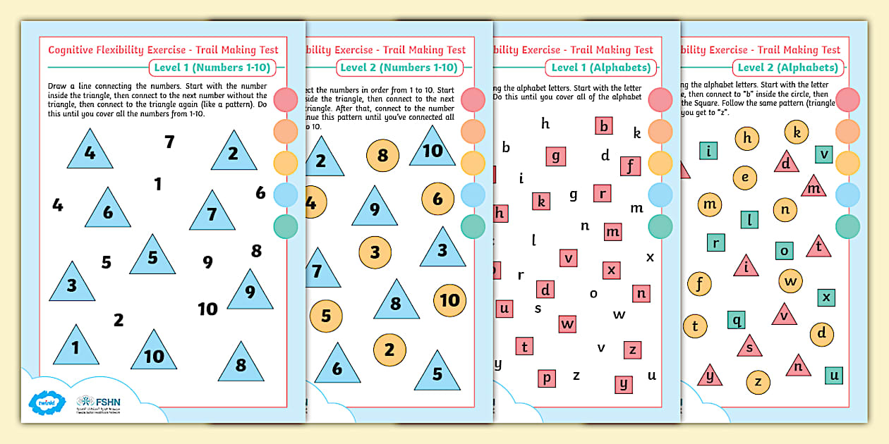 FREE! - Cognitive Flexibility Exercise – Trail Making Test | Occupational