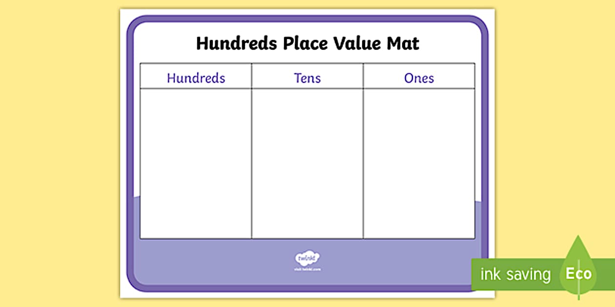 Hundreds Place Value Mat (teacher made) - Twinkl