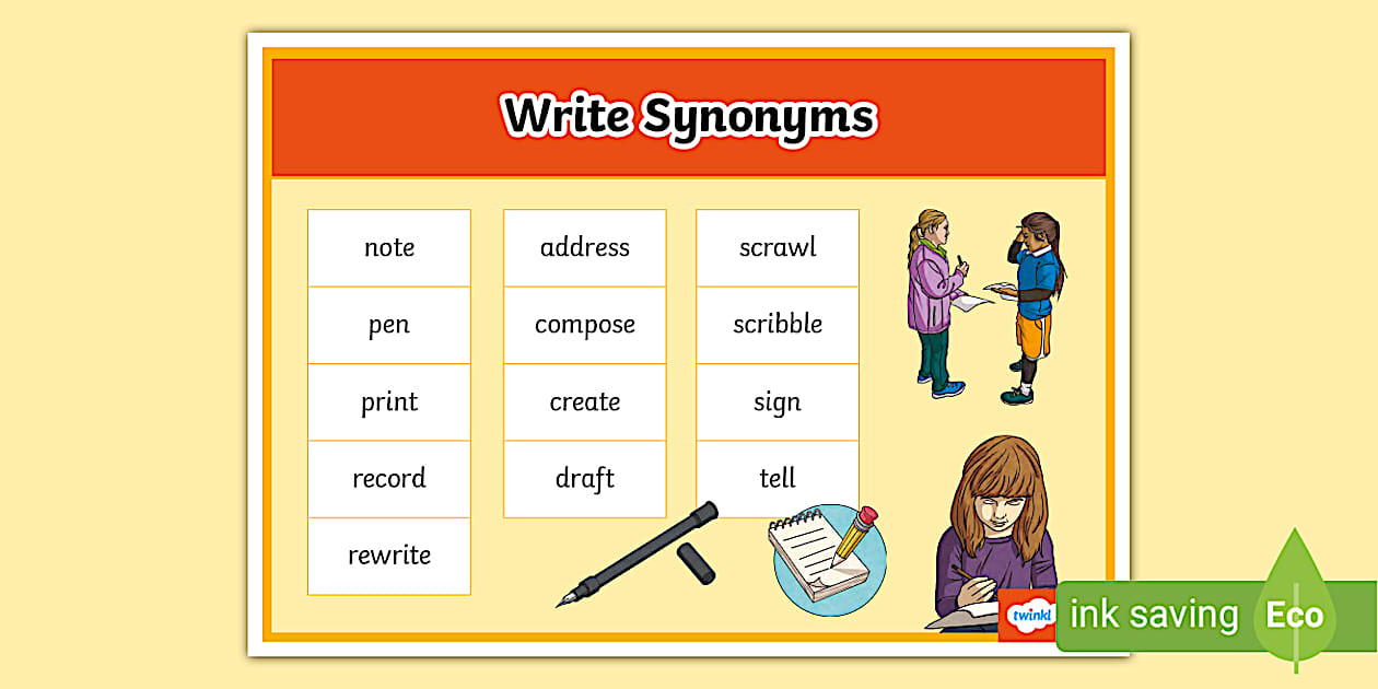 Write Synonyms Word Mat (teacher made) - Twinkl