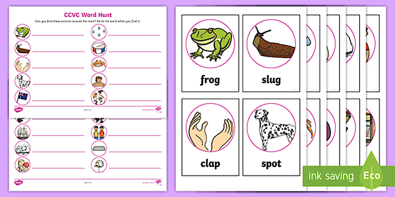 Write the Room CCVC Word Hunt Activity Pack (teacher made)