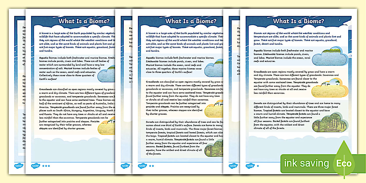 Biomes Worksheet | Primary Reading | Science Resources