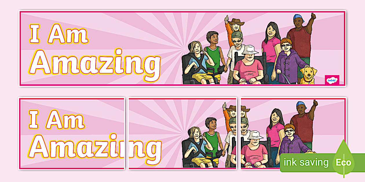 I am Amazing Editable Display Banner (teacher made) - Twinkl