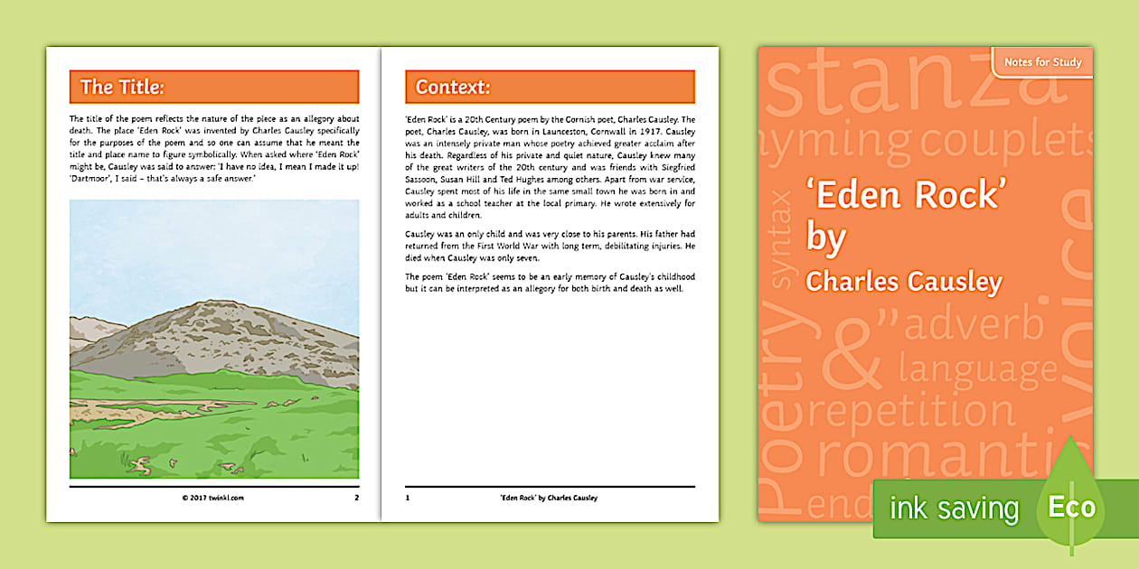 AQA Poetry: Eden Rock - Revision Notes (Teacher-Made)