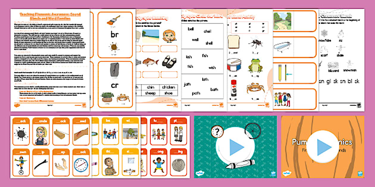 Primary Sound Blends and Word Families Activity Pack