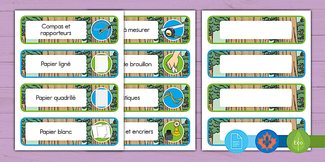 Editable Canadian Themed Classroom Labels French - Twinkl