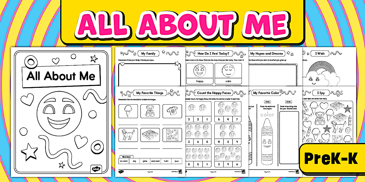 All About Me Activity Booklet for PreK-K (teacher made)