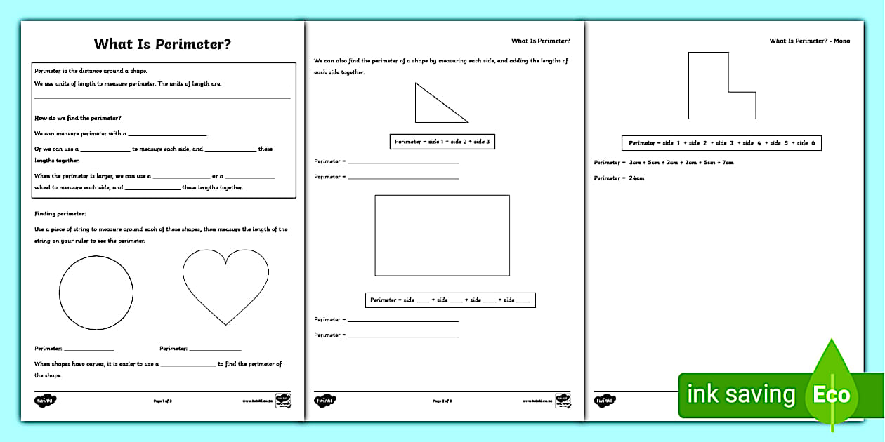 What Is Perimeter Activity Sheet - Twinkl