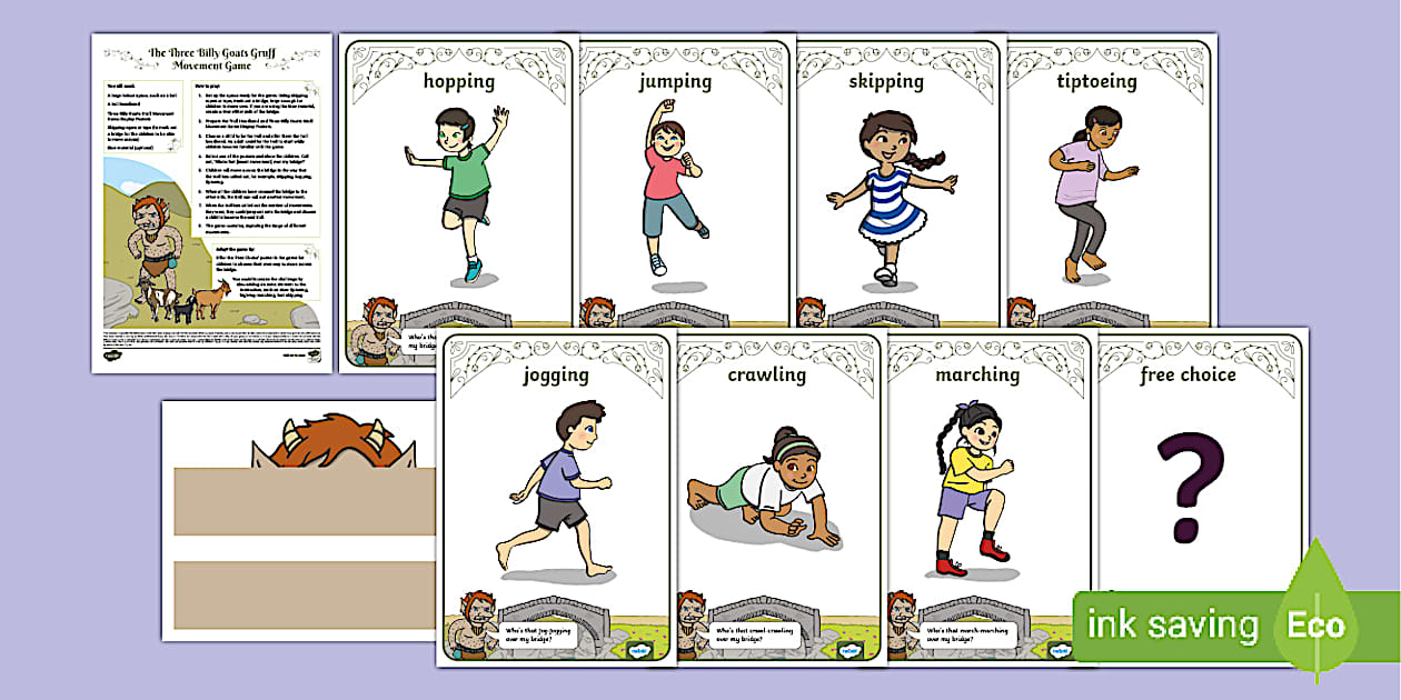 The Three Billy Goats Gruff Movement Game | Twinkl - Twinkl