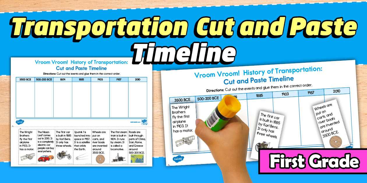 1st Grade Transportation Timeline Activity (Teacher-Made)