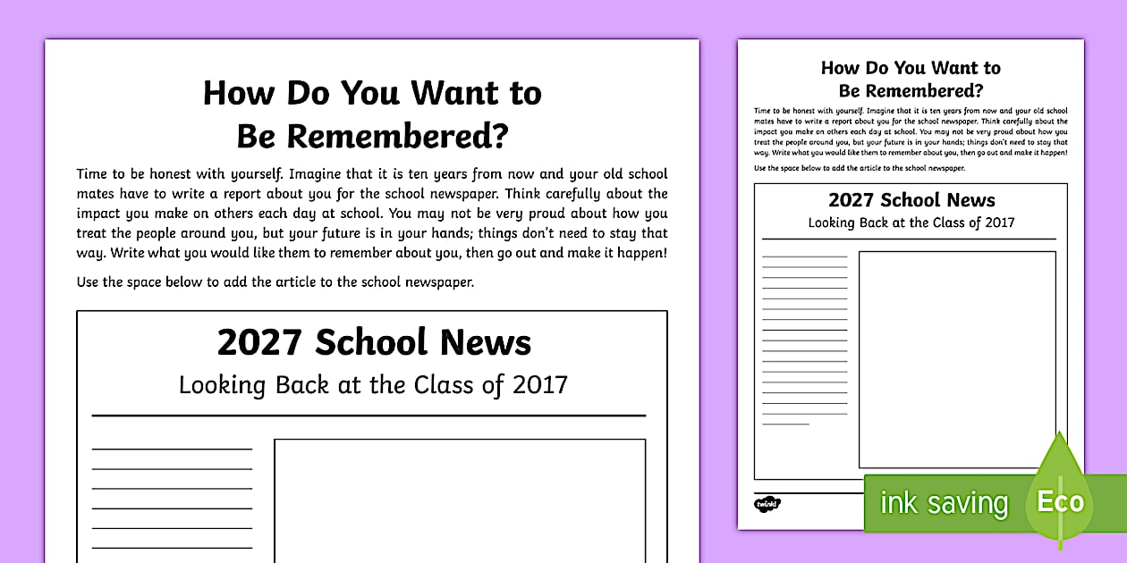 Editable You of the Future: Newspaper Worksheet - Twinkl