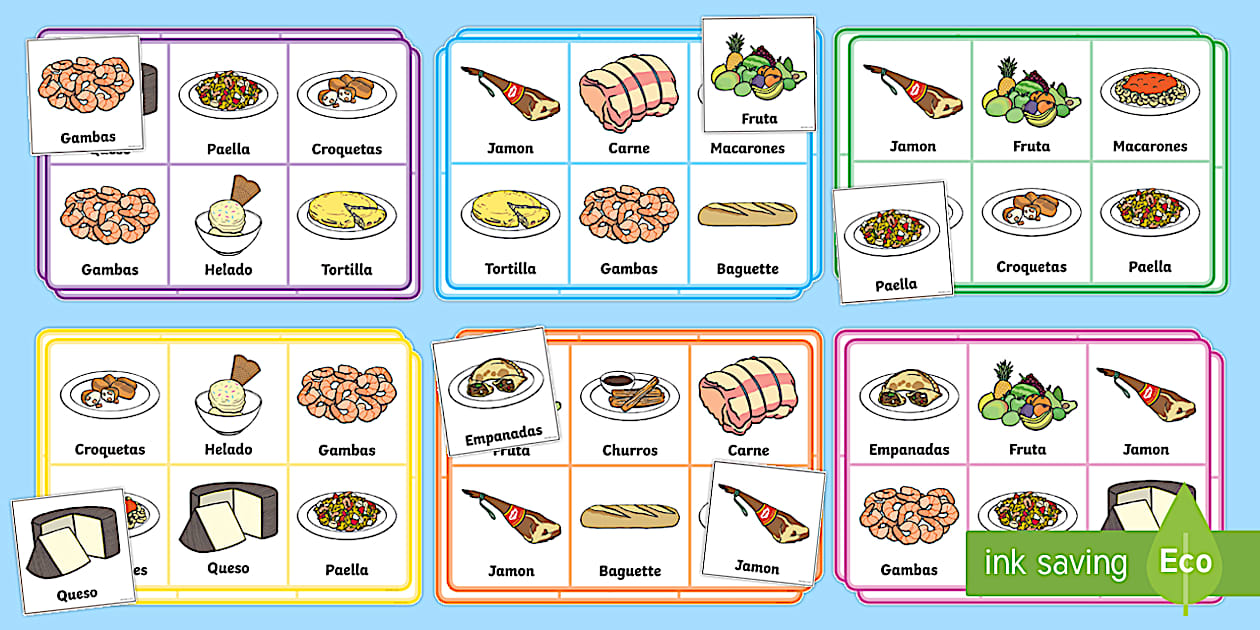 Black and White Bingo: La comida (teacher made) - Twinkl