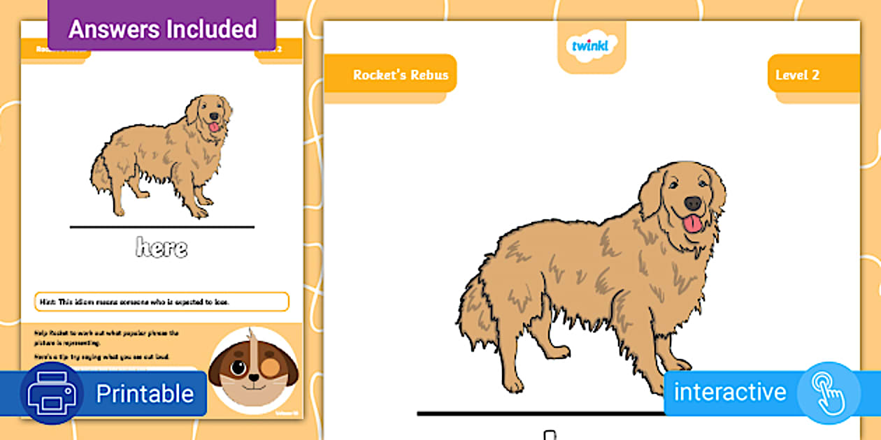 Rocket's Rebus - Volume 10 - Kids Logic Puzzle – Twinkl - L2