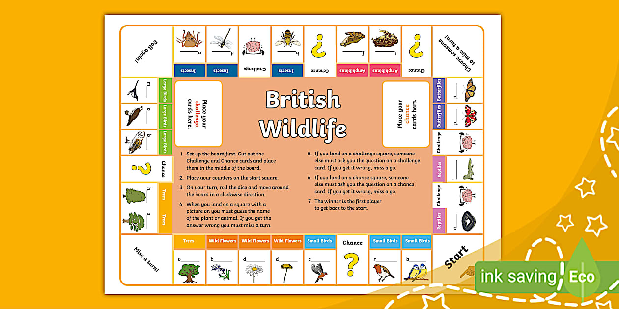 British Wildlife Board Game (teacher made) - Twinkl