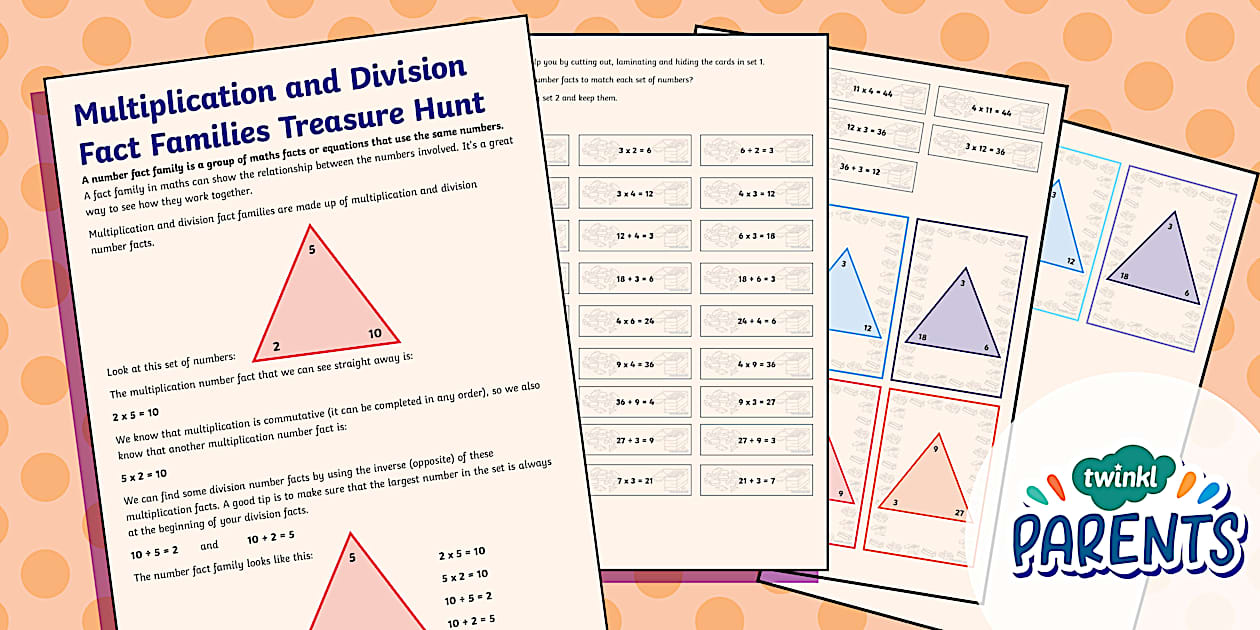 SEND Maths Support: Multiplication and Division Fact Families Treasure Hunt